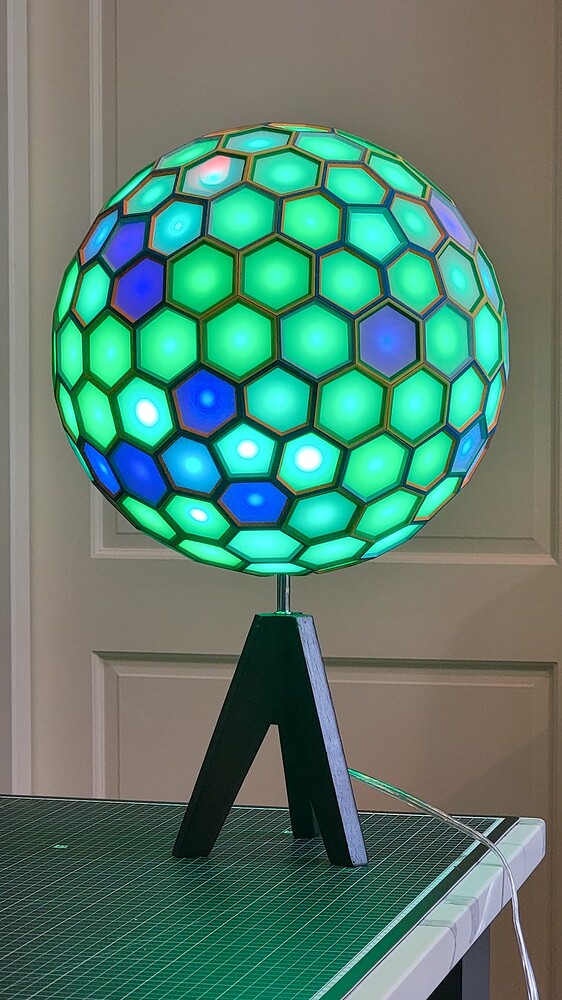 WLED Dual of 4 Frequency Icosahedral Geodesic Sphere Lamp - Made on a ...
