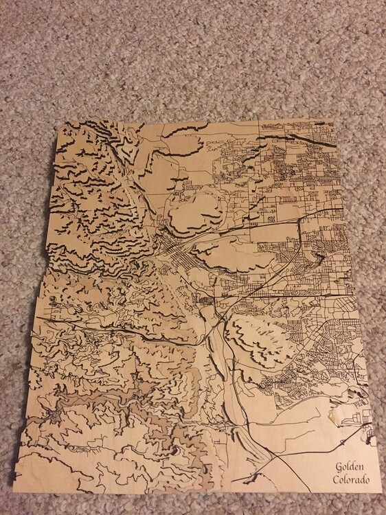 3D relief Map with Proofgrade Plywood - Made on a Glowforge - Glowforge ...