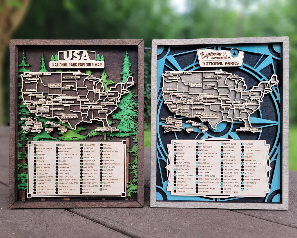National Park Explorer Map - Made on a Glowforge - Glowforge Owners Forum