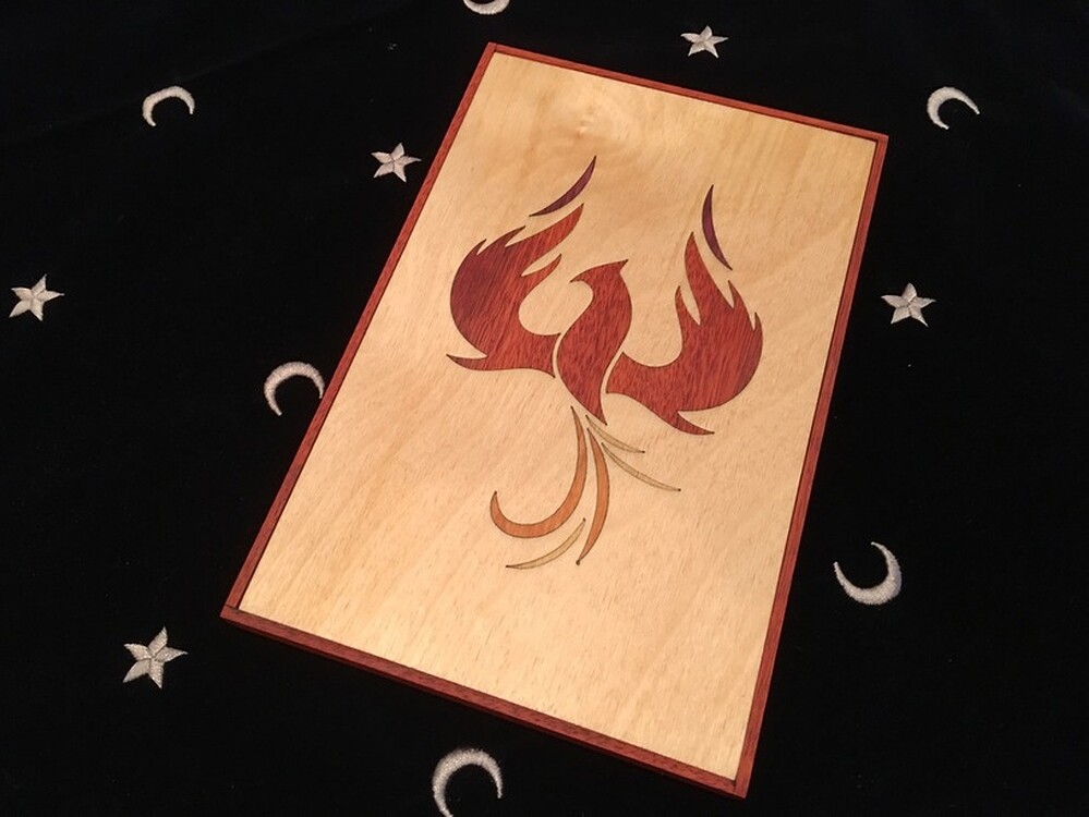 Inlay phoenix - Made on a Glowforge - Glowforge Owners Forum