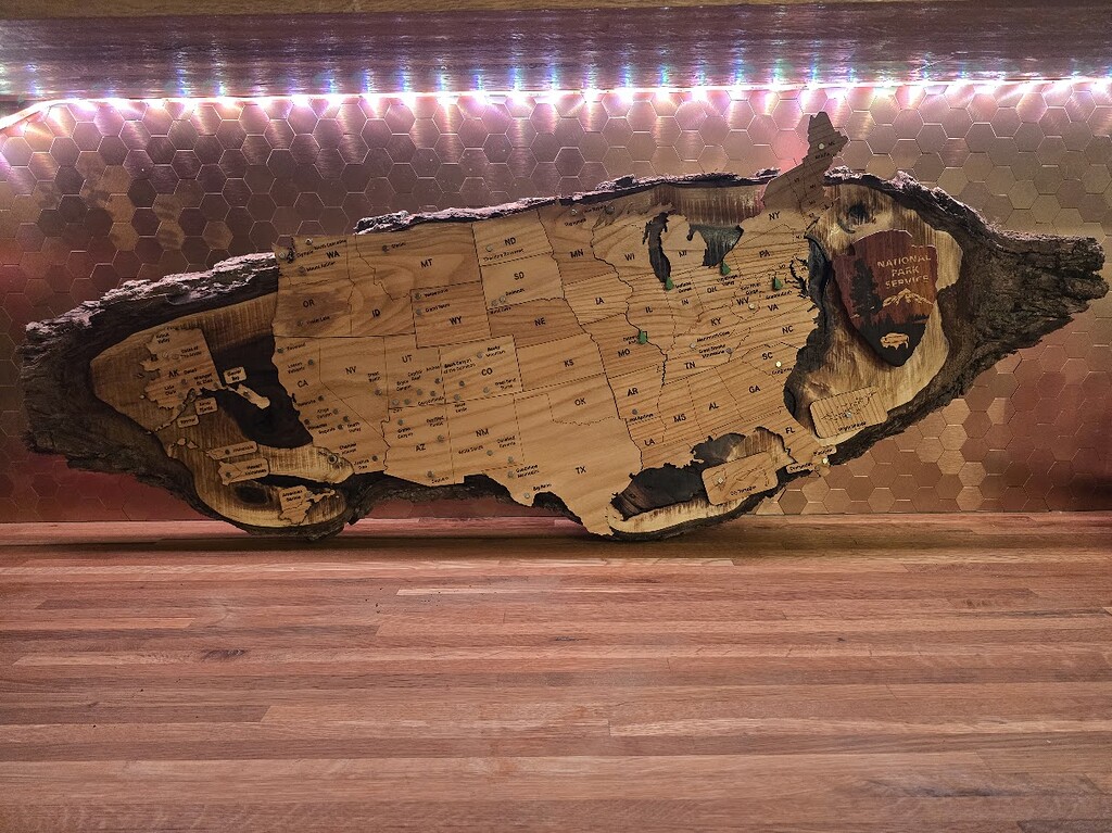 My version of a national park map - Made on a Glowforge - Glowforge ...