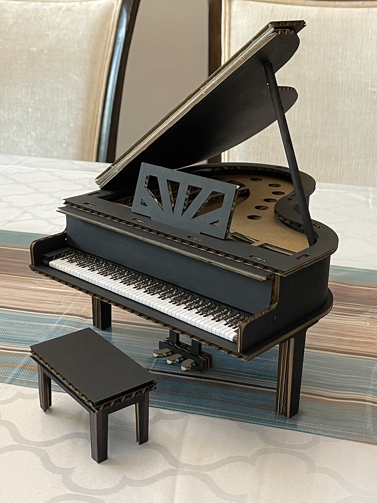 Cardboard grand piano model - Made on a Glowforge - Glowforge Owners Forum