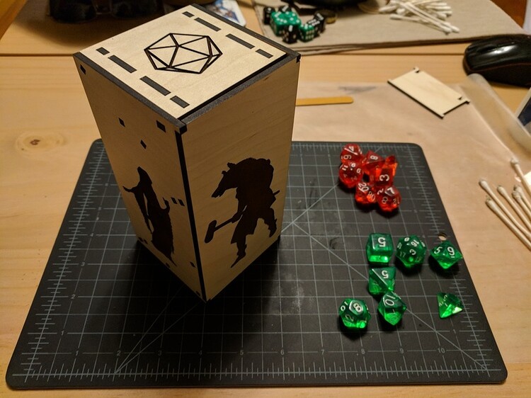 Fold-out dice box (and dice tower) - Made on a Glowforge - Glowforge ...