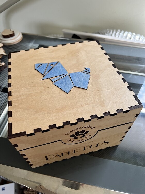 Box with inlay lid for my cards - Made on a Glowforge - Glowforge ...