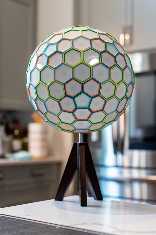 WLED Dual of 4 Frequency Icosahedral Geodesic Sphere Lamp - Made on a ...