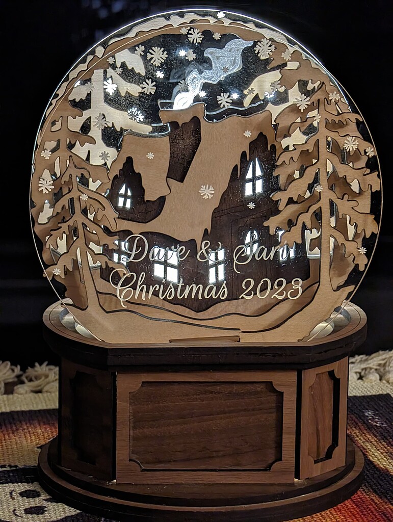 Edge-lit, Layered Holiday Snow Globe by Jen Schachter - Made on a ...