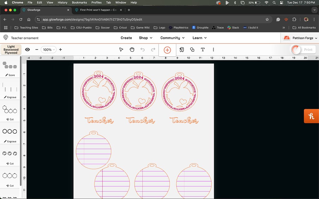 Glowforge Aura Print button spining - Community Support - Glowforge ...