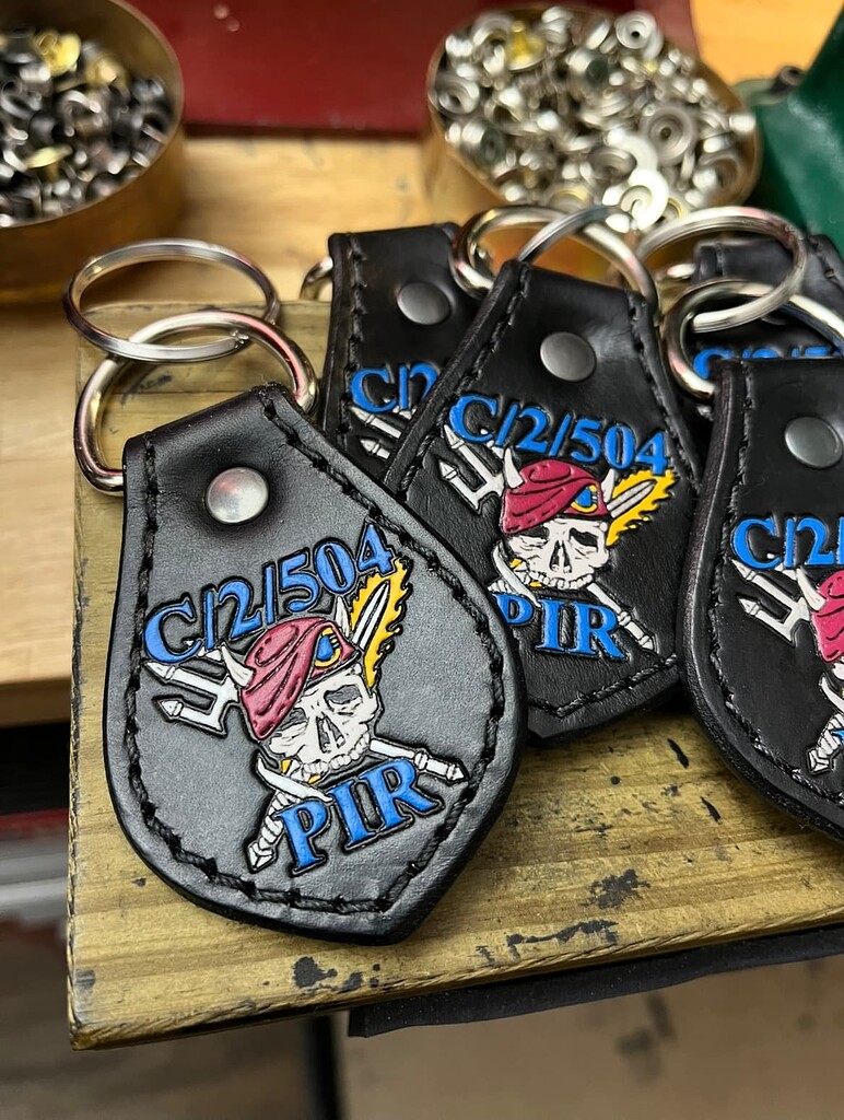 Military leather key chain work - Made on a Glowforge - Glowforge ...