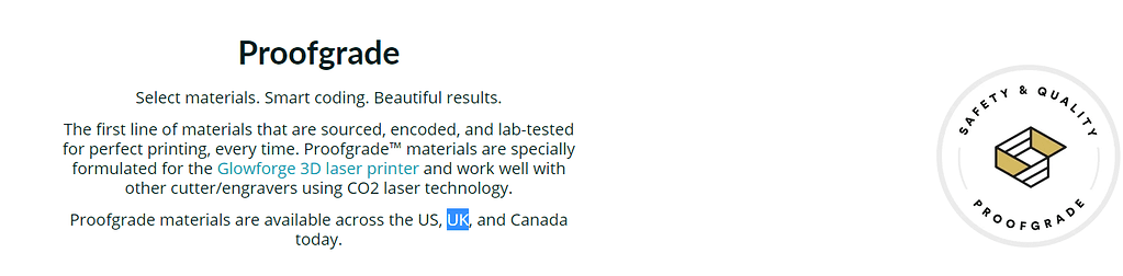 Proofgrade is shipping from UK - Everything Else - Glowforge Owners Forum