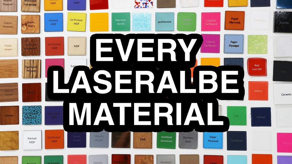 Every Laserable Material - Everything Else - Glowforge Owners Forum