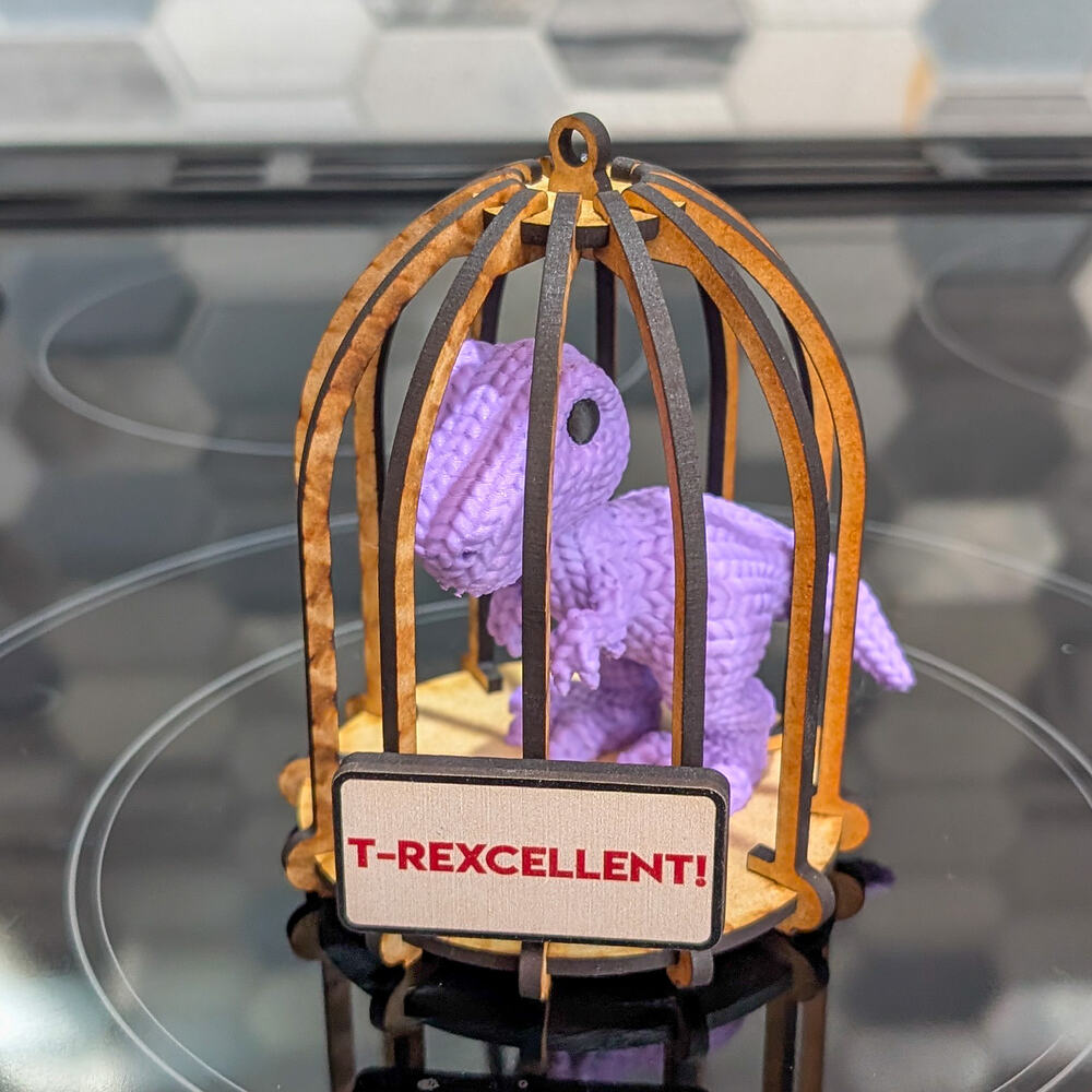 Dinosaur Cage with Valentine Puns - Made on a Glowforge - Glowforge ...