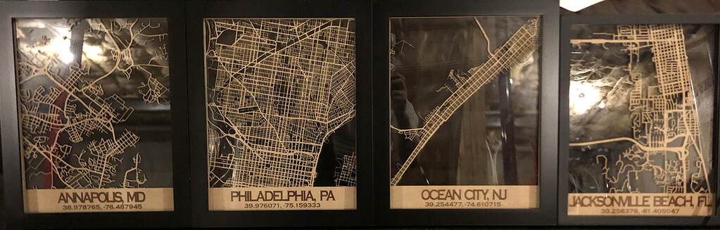 Laser Maps for Family - Made on a Glowforge - Glowforge Owners Forum