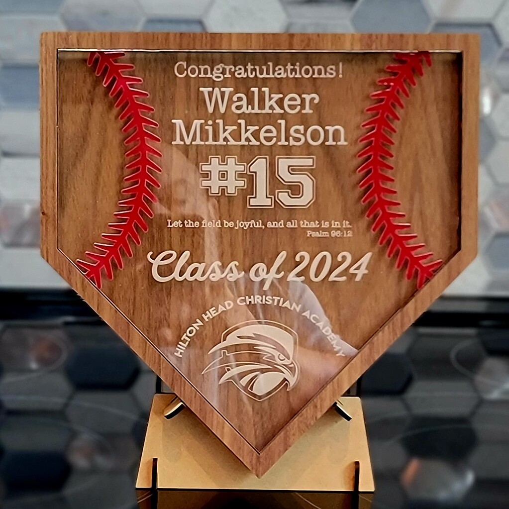 Graduation Home Plate Plaque - Made on a Glowforge - Glowforge Owners Forum