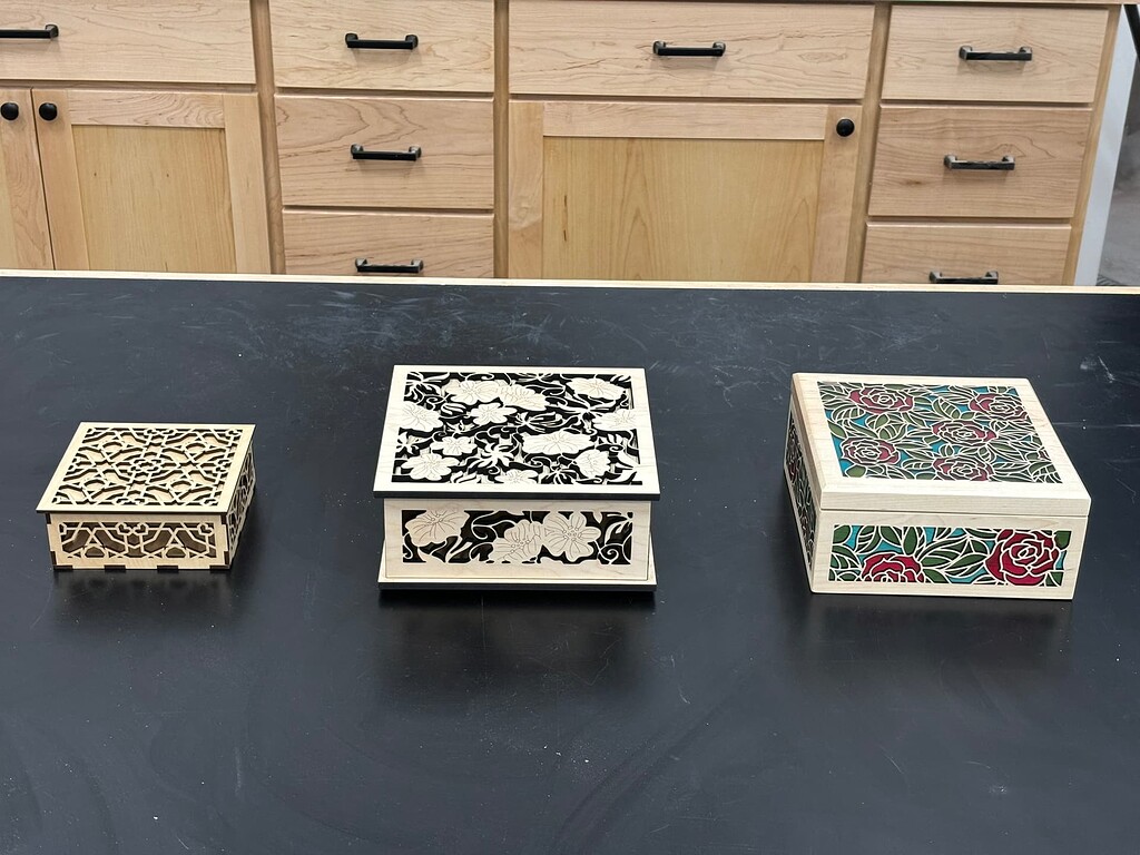 Decorative Gift Boxes in three difficulty levels - Made on a Glowforge ...