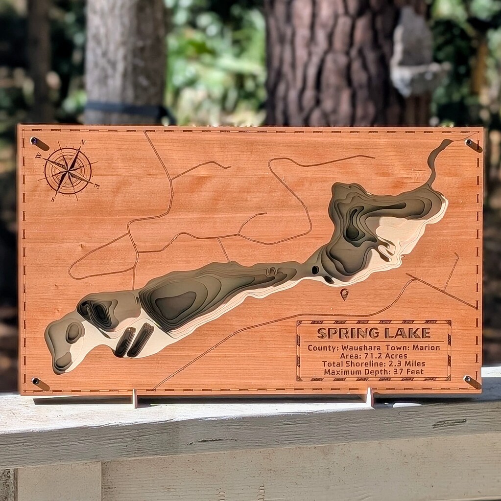 Yet another Wisconsin bathymetric map - Made on a Glowforge - Glowforge ...