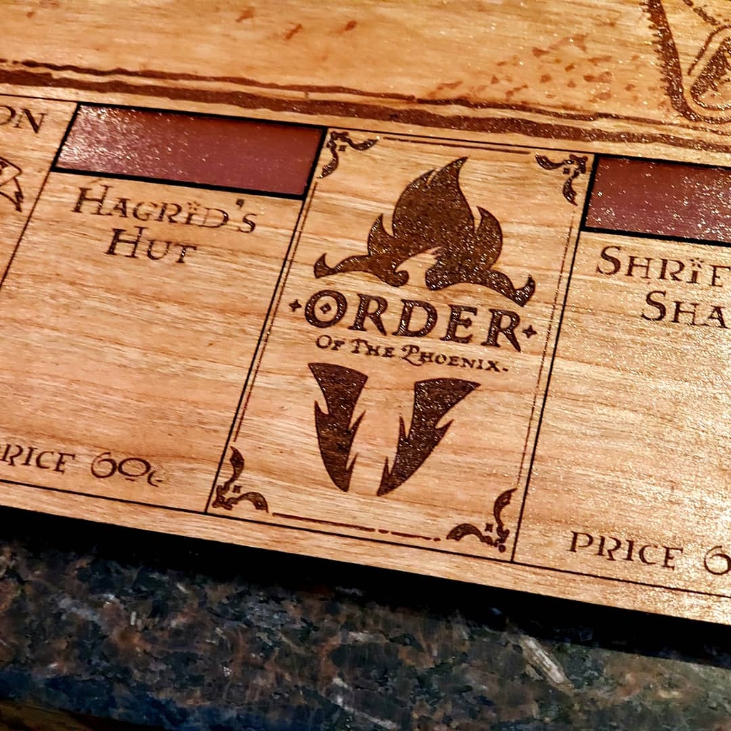 Harry Potter themed Monopoly project - Made on a Glowforge - Glowforge ...
