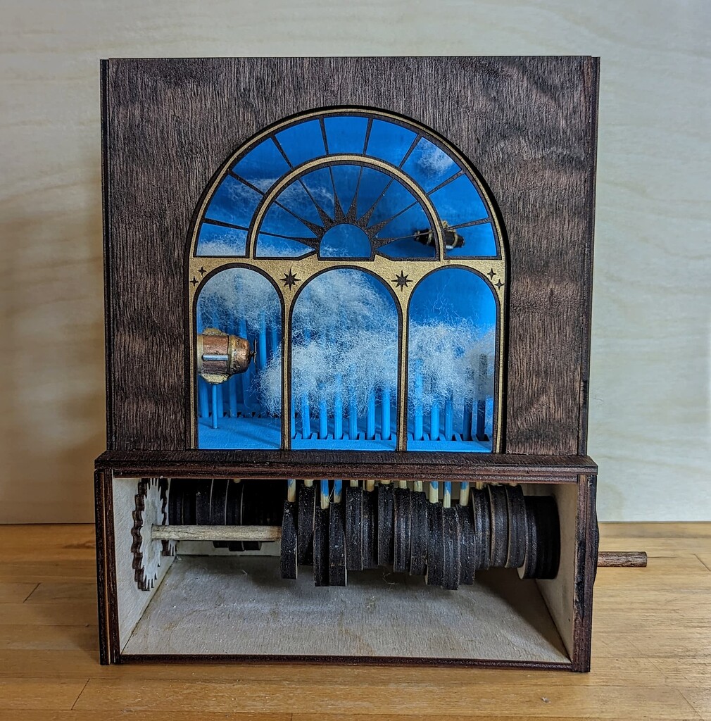 My first Automata titled Clouds - Made on a Glowforge - Glowforge ...