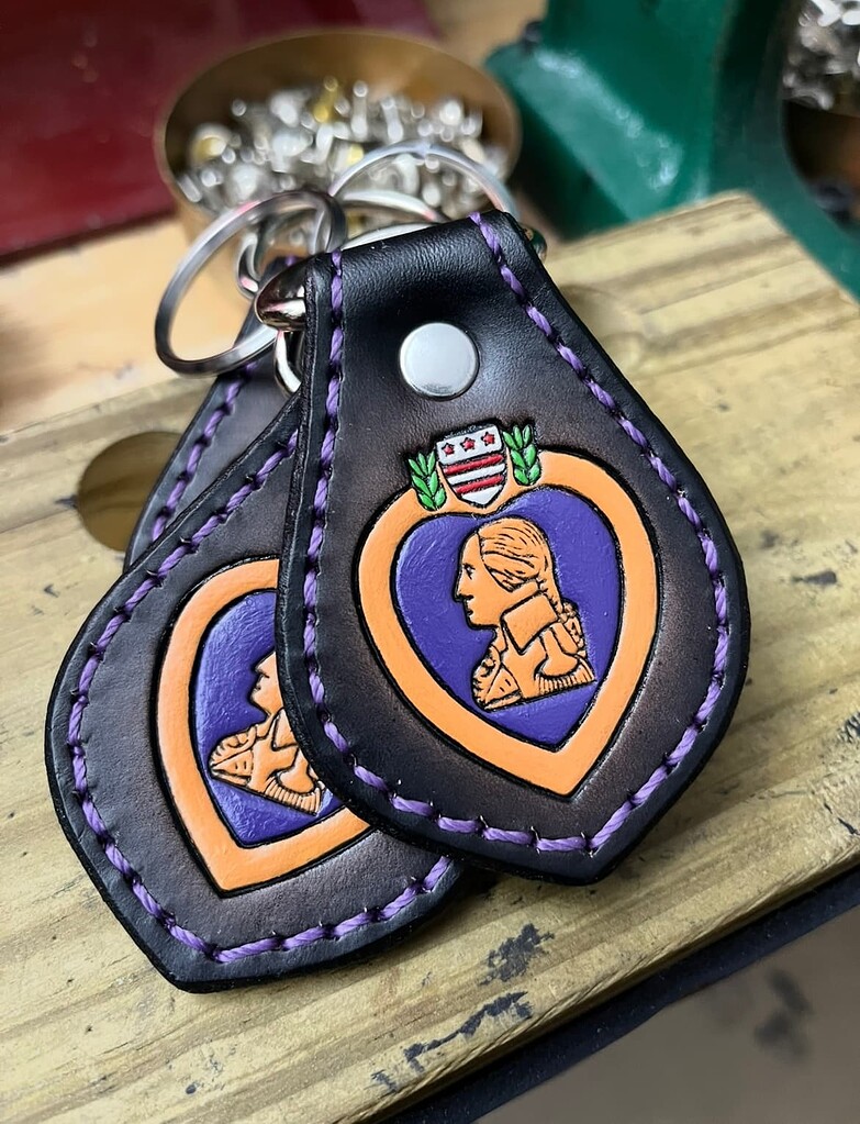 Leather Purple Heart keychains - Made on a Glowforge - Glowforge Owners ...