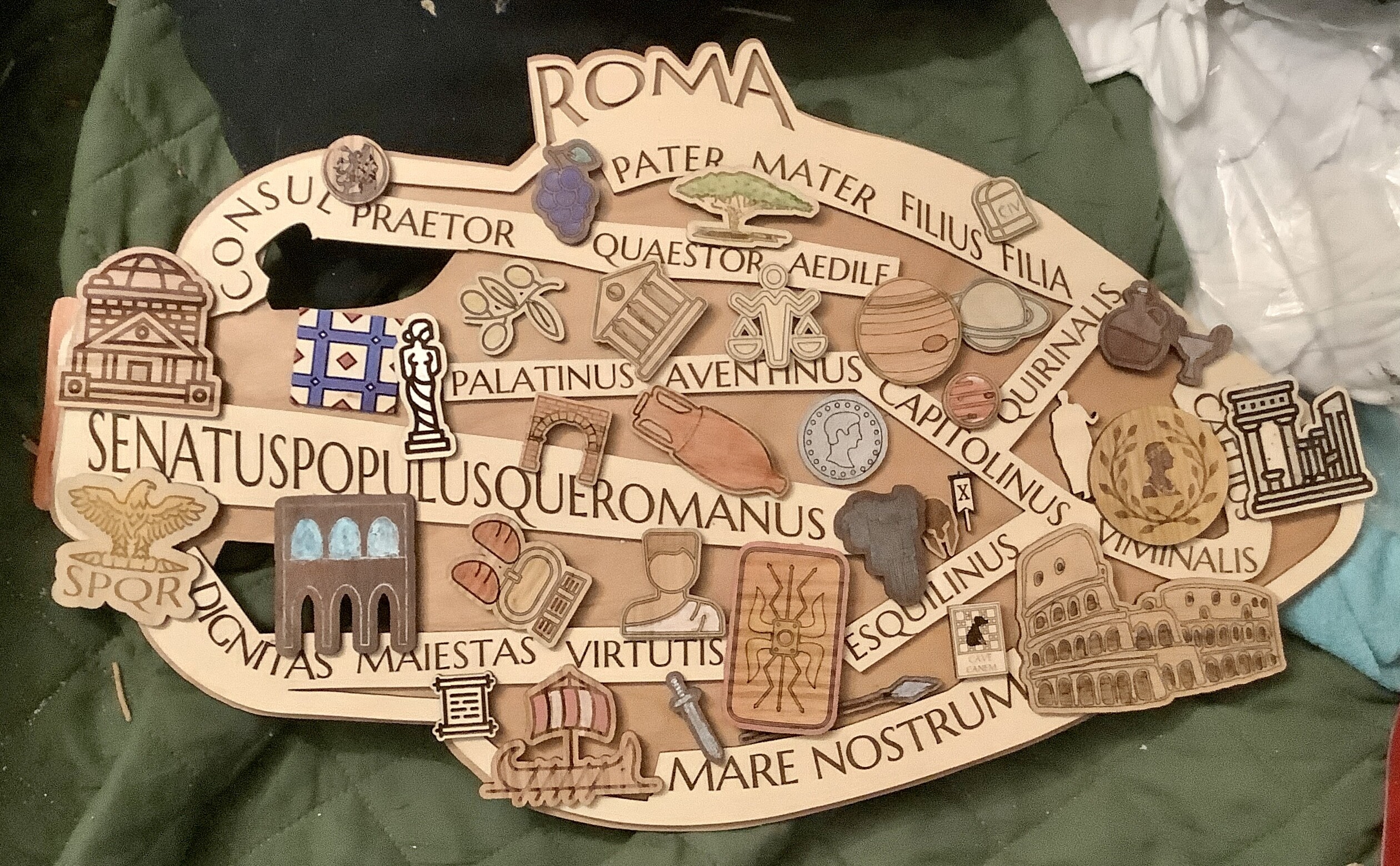 Roman Themed Birthday Card/Plaque with Faux Stone - Made on a Glowforge ...