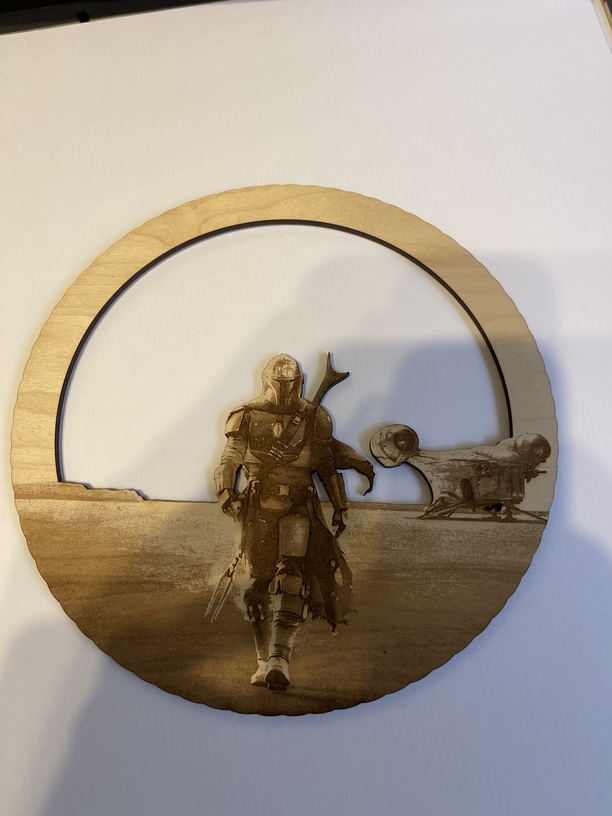Mandalorian Photo Engrave - Made on a Glowforge - Glowforge Owners Forum