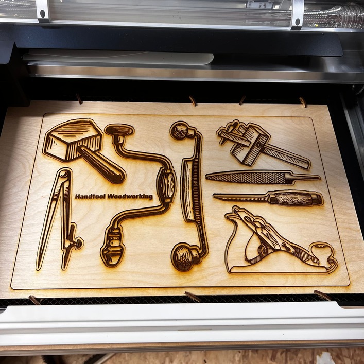 Handtool woodworking puzzle - Made on a Glowforge - Glowforge Owners Forum