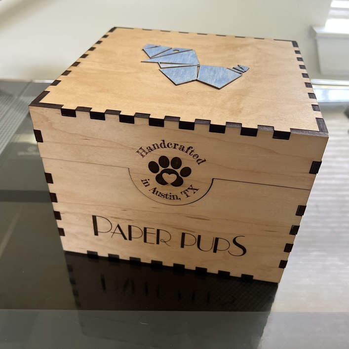 Box with inlay lid for my cards - Made on a Glowforge - Glowforge ...