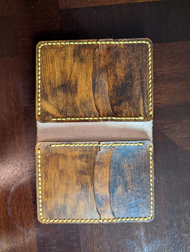 Another leather wallet, with a Wood grain pattern! - Made on a ...