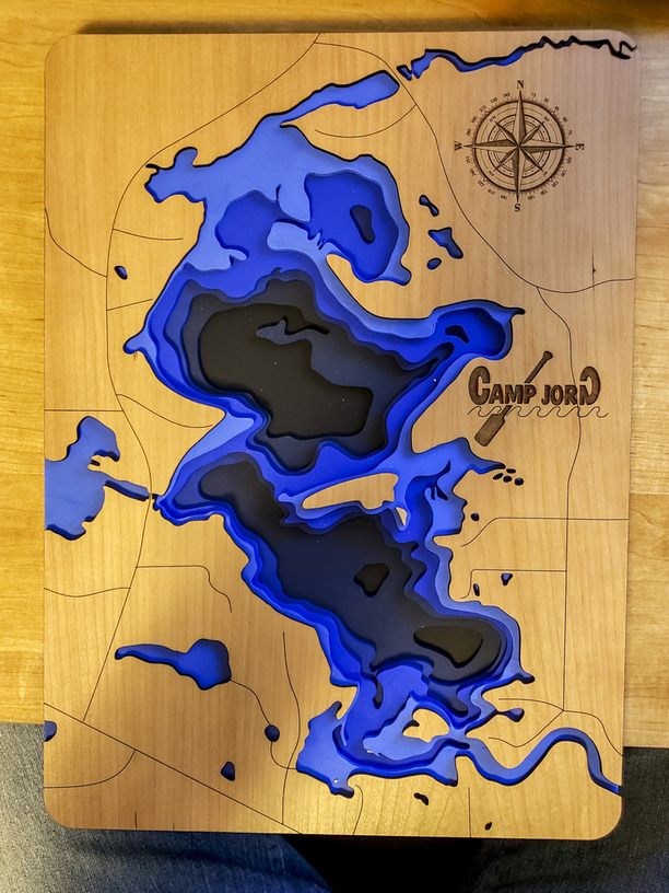 My 3rd bathymetric map - Made on a Glowforge - Glowforge Owners Forum