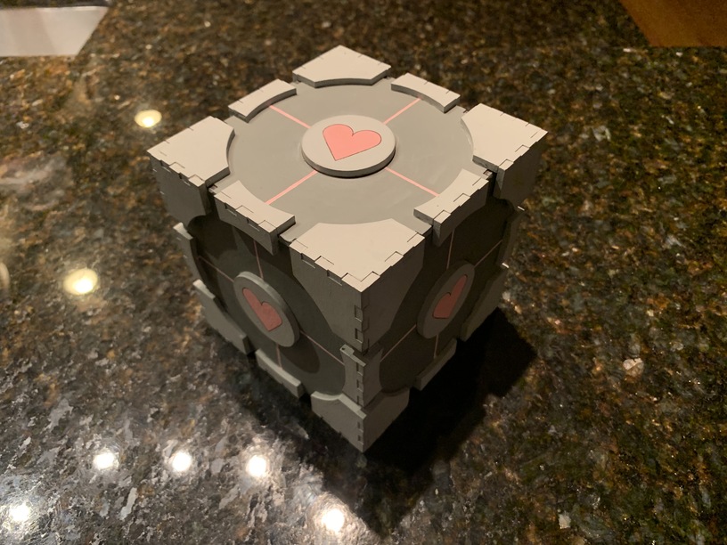 Inspired but Original (Companion Cube) - Made on a Glowforge ...