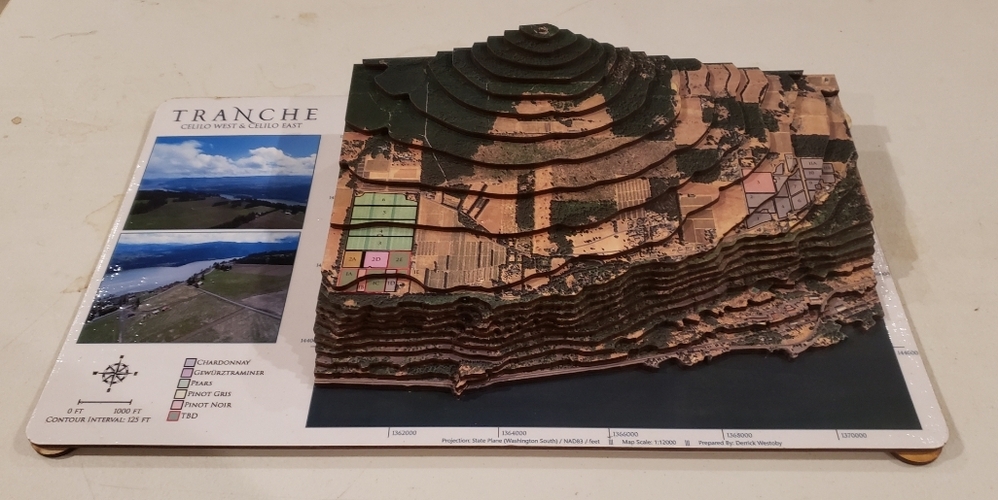 3D Topographic map w/ photo transfer - Made on a Glowforge - Glowforge ...