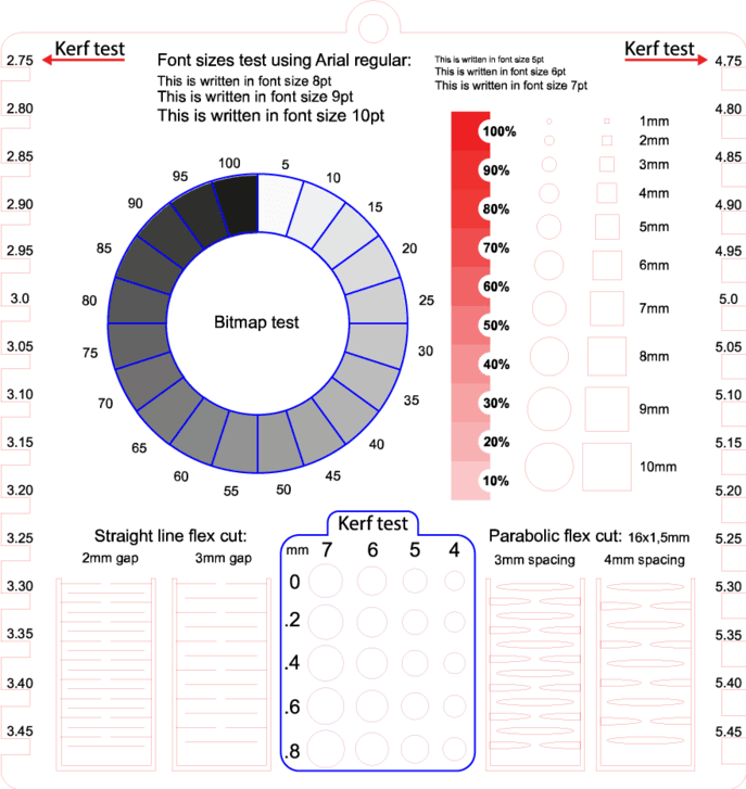 Updated Material Test Template - Free Laser Designs - Glowforge Owners ...