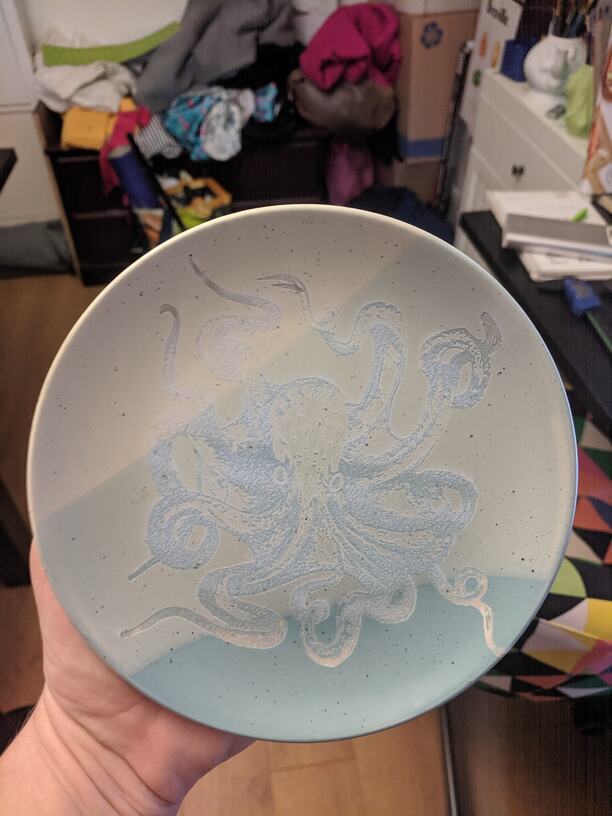 Octopus - Ceramic Plate - Made on a Glowforge - Glowforge Owners Forum