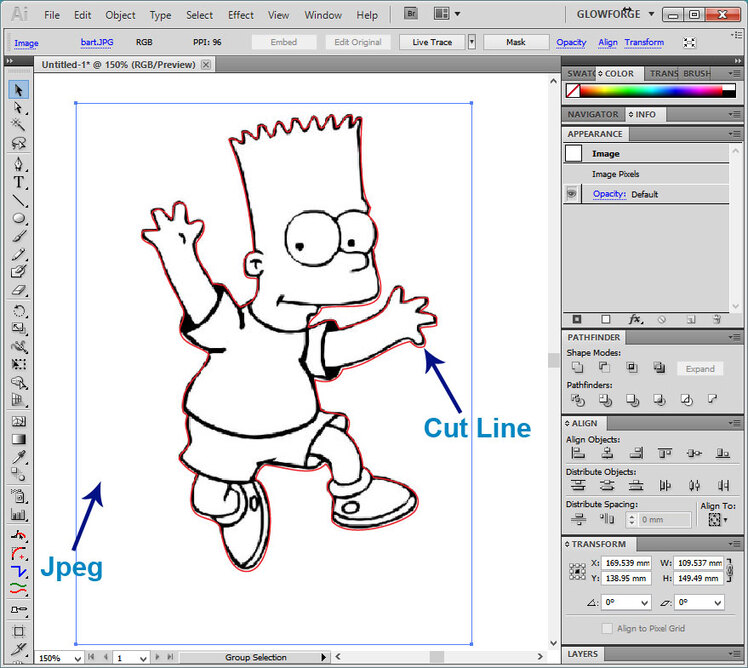 How to Create a Cut Line around a bitmap Engrave in Illustrator 🤔 ...