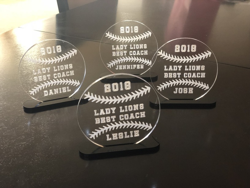 Baseball Plaques for My Daughter's Coaches - Made on a Glowforge ...