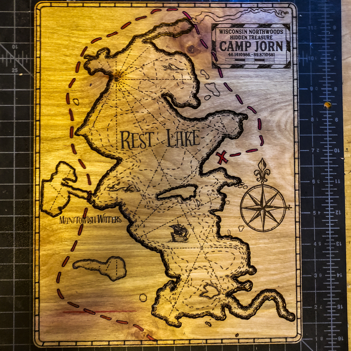 Silent Auction Treasure Map - Made on a Glowforge - Glowforge Owners Forum