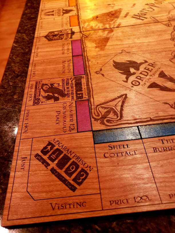 Harry Potter themed Monopoly project - Made on a Glowforge - Glowforge ...