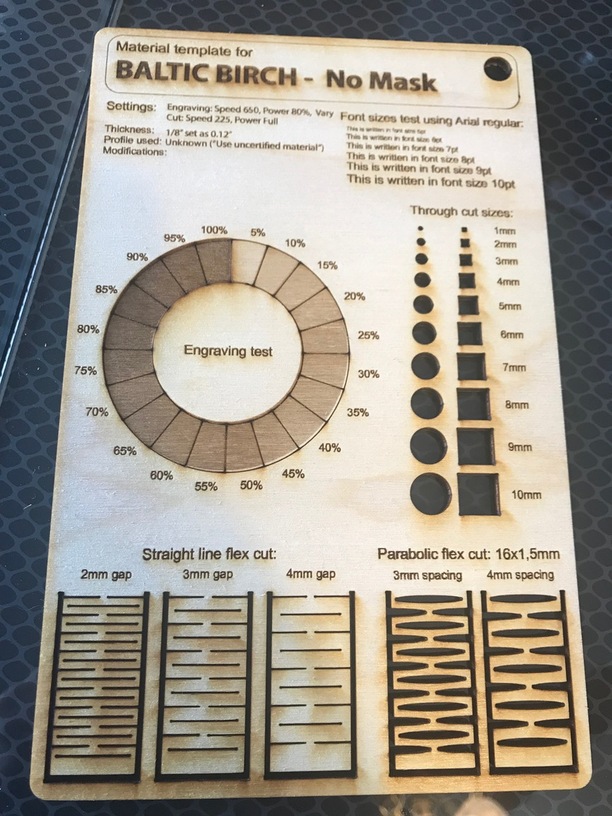 Updated Material Test Template - Free Laser Designs - Glowforge Owners ...
