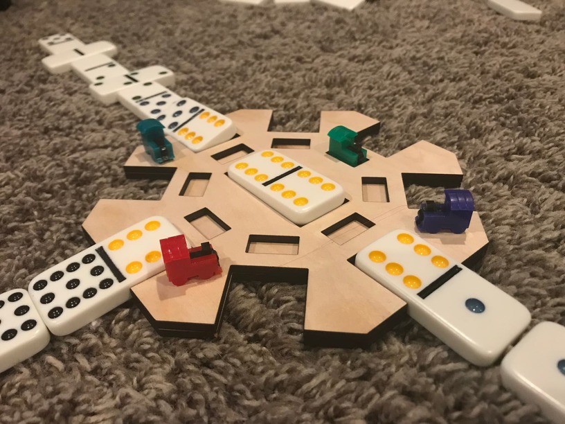Little trains for Mexican Train Dominoes - Made on a Glowforge ...