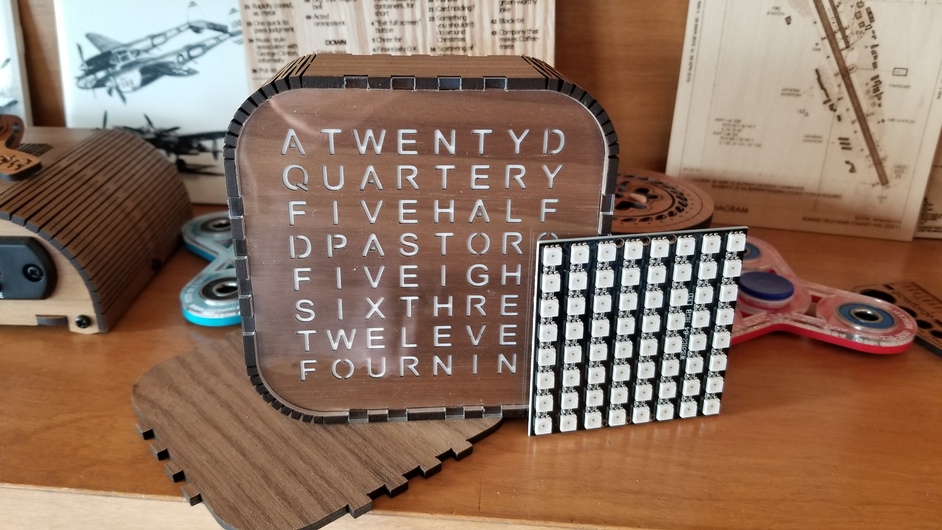 Word clock based on cheaper led matrix - Free Laser Designs - Glowforge ...