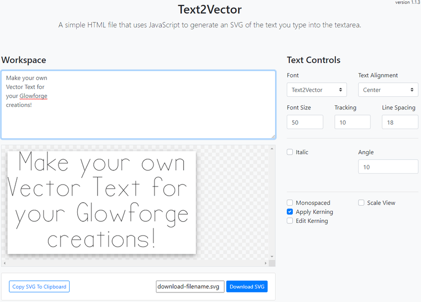 Text2Vector (Free Vector Text Generator) - Glowforge Tips and Tricks ...