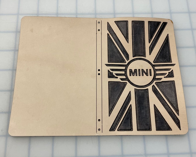 Leather Notebook Cover - Mini Cooper - Made on a Glowforge - Glowforge ...