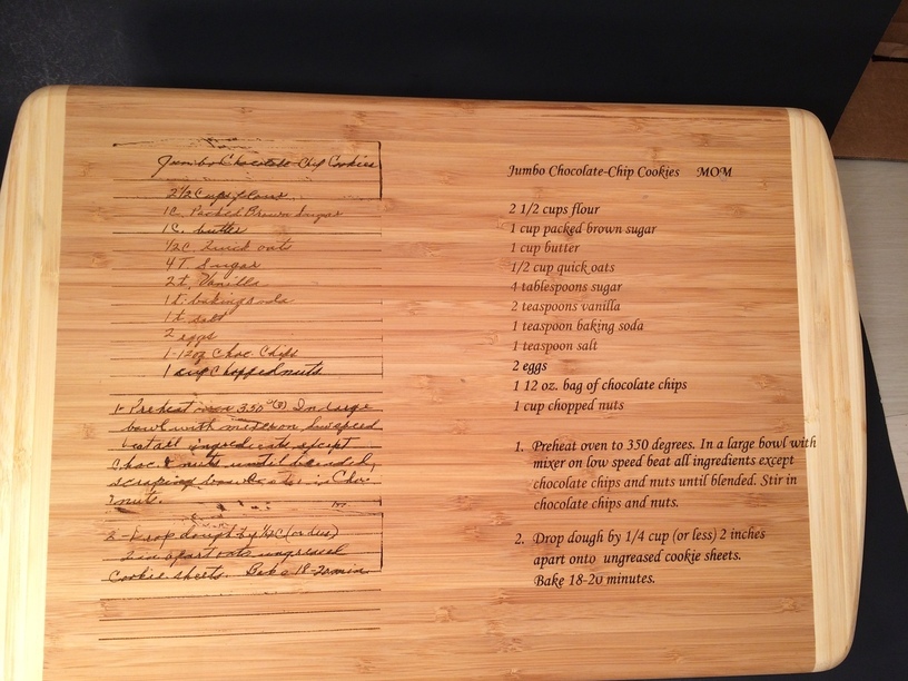 Heirloom Recipe Engraved Bamboo Cutting Boards - Made on a Glowforge ...