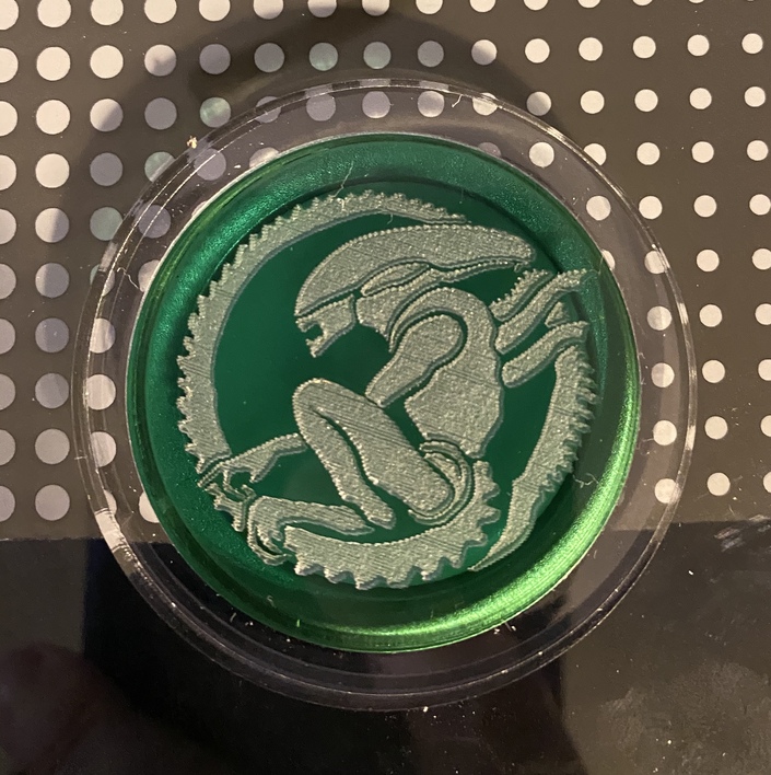 Aliens Start Button - Made on a Glowforge - Glowforge Owners Forum