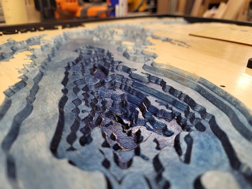 Lake Michigan Depth Map w/ Saugatuck Detail - Made on a Glowforge ...